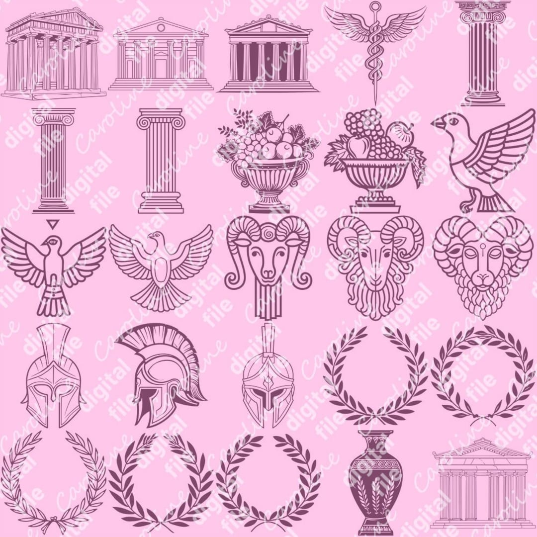 Greek Mythology SVG PNG Bundle, Apollo, Golden Fleece, Caduceus, Greek ...