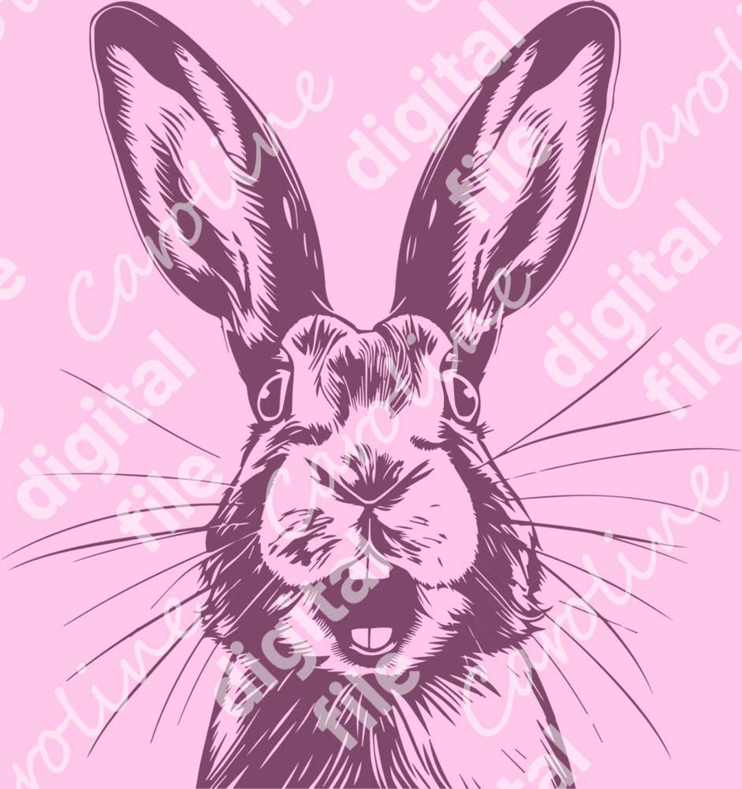 Rabbit Head Svg Cut File for Cricut Rabbit Head Png Peeking Rabbit Cut ...
