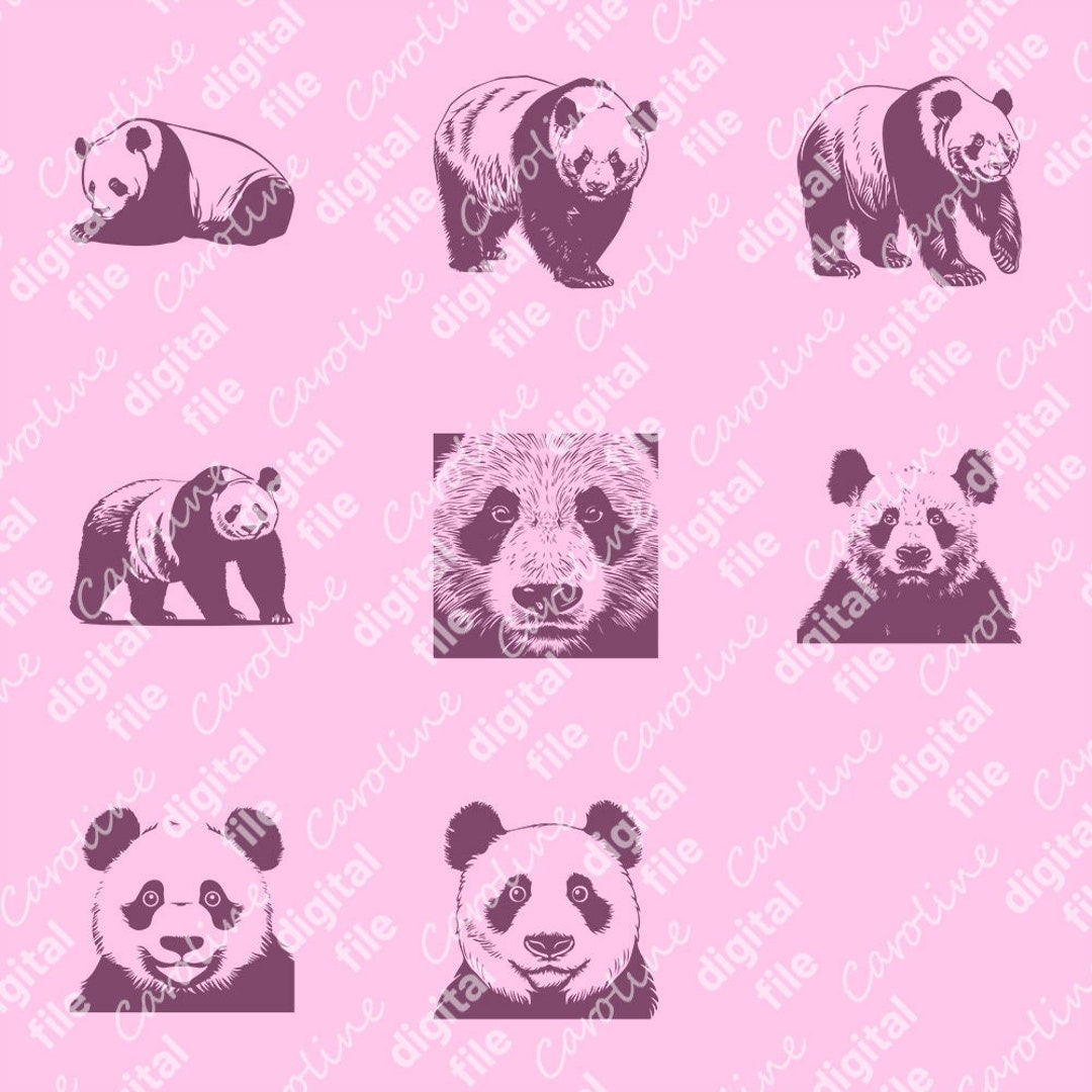 Panda SVG, Panda Clipart, Panda Bundle SVG Files, Panda Files for ...