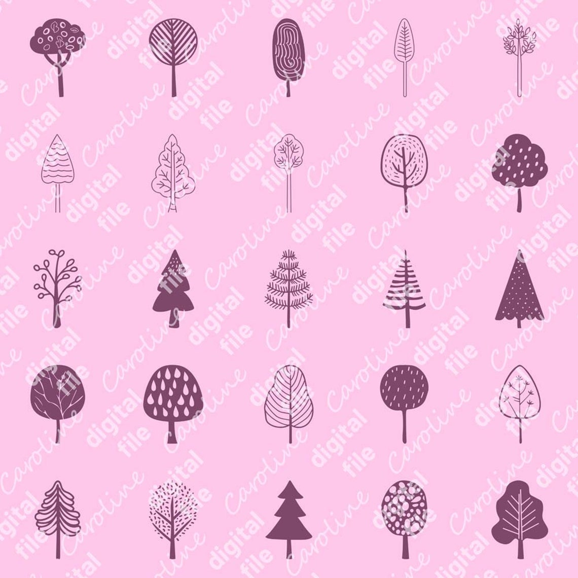 Doodle Tree SVG, Doodle Tree Cliparts, Doodle Tree Bundle SVG Files ...