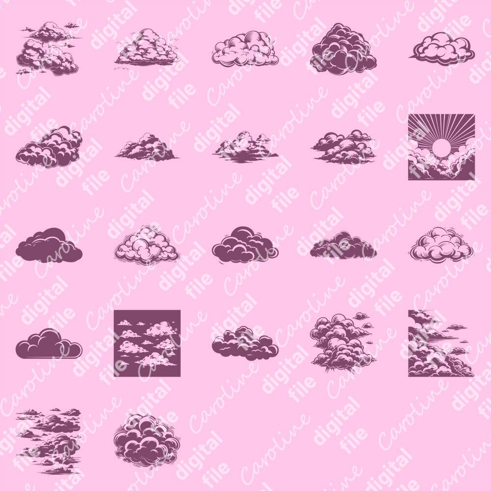Cloud SVG, Cloud Clipart, Cloud Bundle SVG Files, Cloud Files for ...