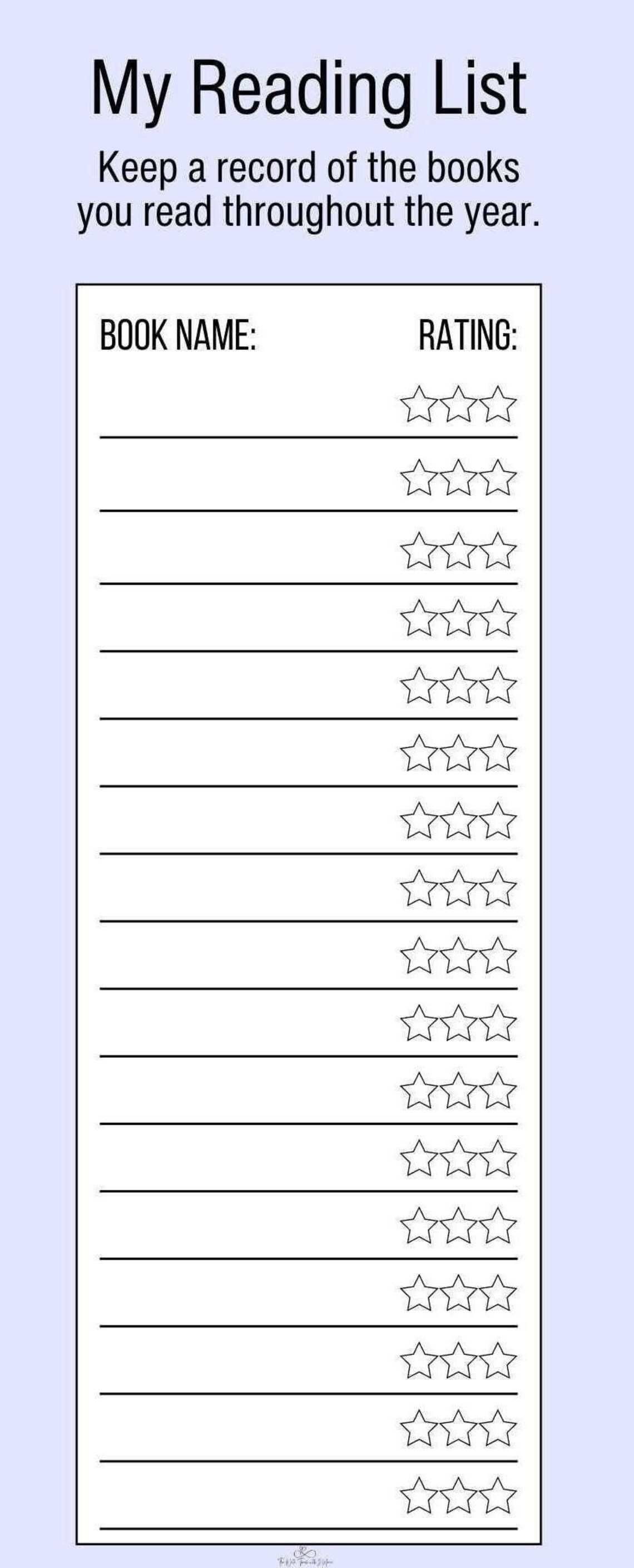 My Reading List Bookmark - Etsy