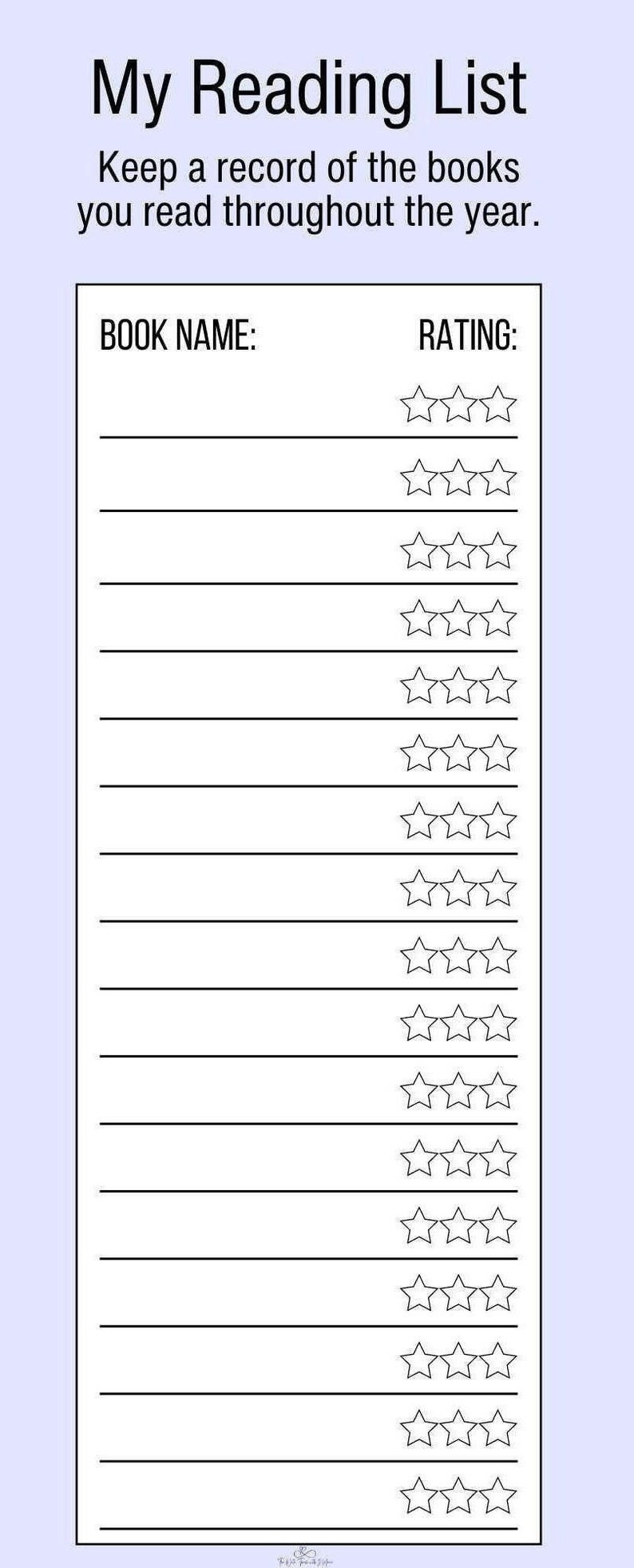 My Reading List Bookmark - Etsy