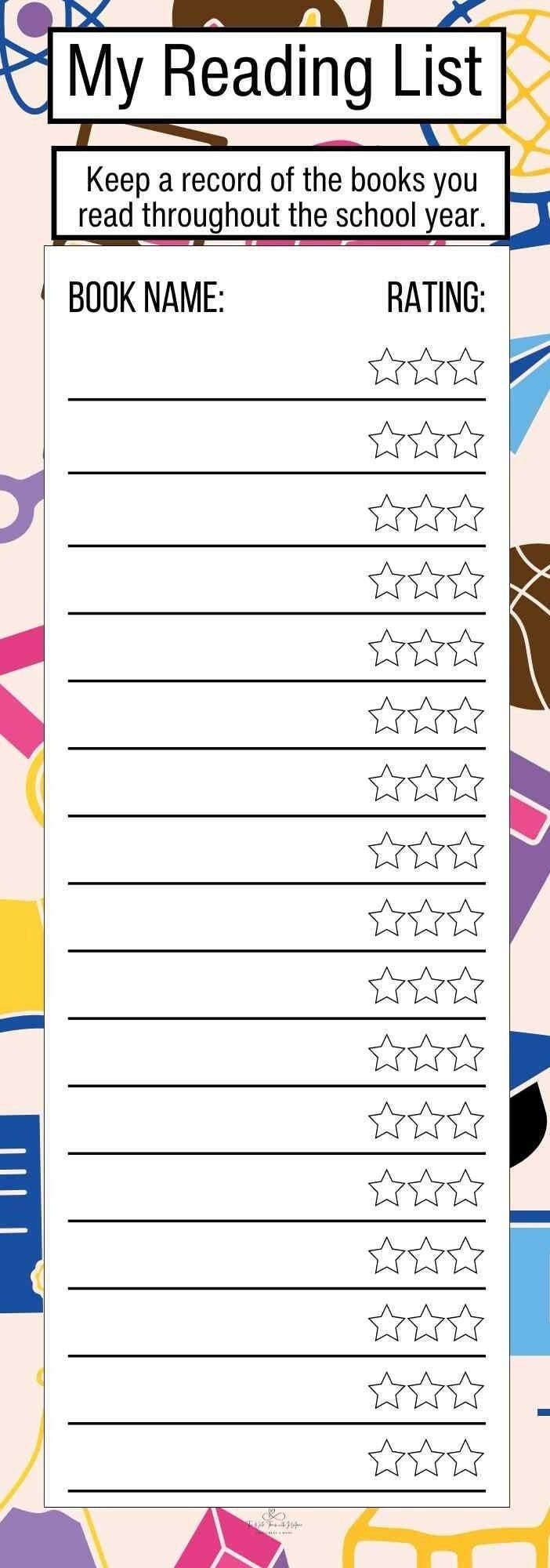 My Reading List Bookmark - Etsy