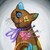 Alien Cat Art Cat Painting Space Cat Green Alien Cat Purple Crystals ...