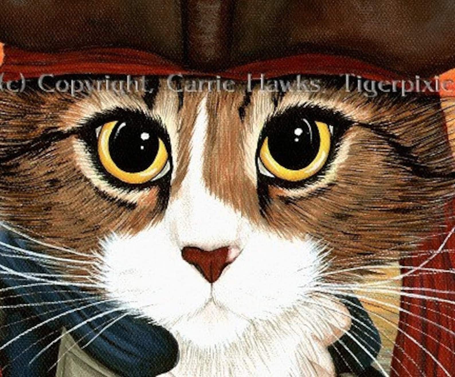 Pirate Cat Art Rat Cat Painting Sunset Captain Leo Fantasy Cat Art ...