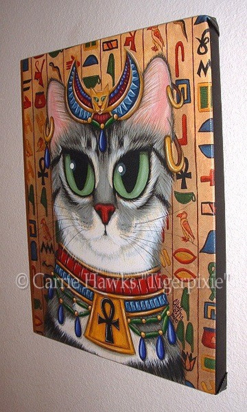 Egyptian Cat Bast Art Cat Painting Egypt Bastet Cat Goddess - Etsy