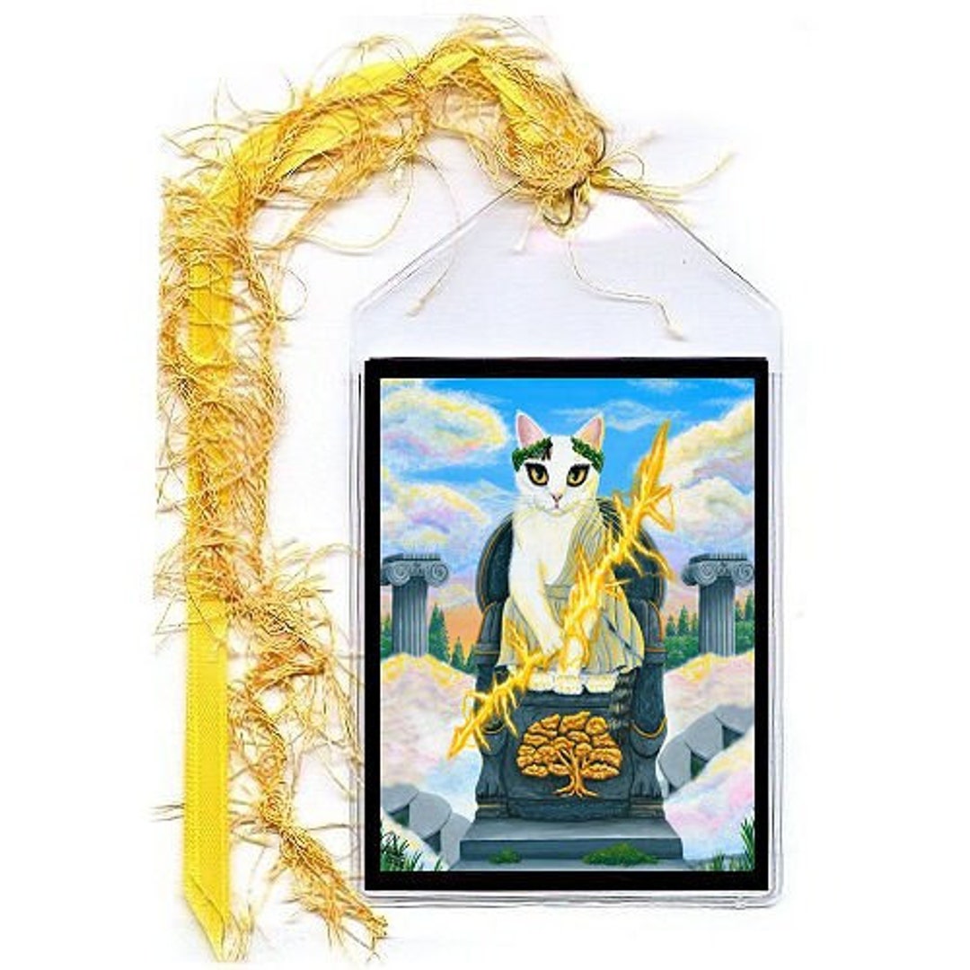 Zeus King of the Gods Bookmark Greek God of Lightning White Cat Greek ...