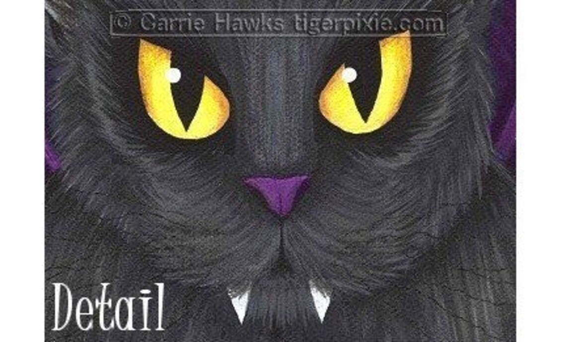 Vampire Cat Painting Gothic Black Cat Art Vampire Cat Art Vlad | Etsy