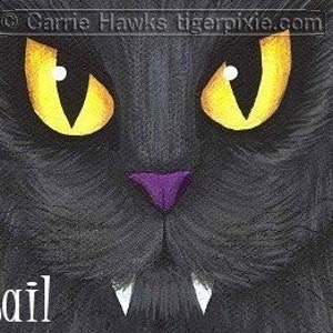 Vampire Cat Painting Gothic Black Cat Art Vampire Cat Art Vlad | Etsy