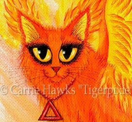 Phoenix Cat Art Fire Cat Painting Elemental Flames Winged Cat | Etsy