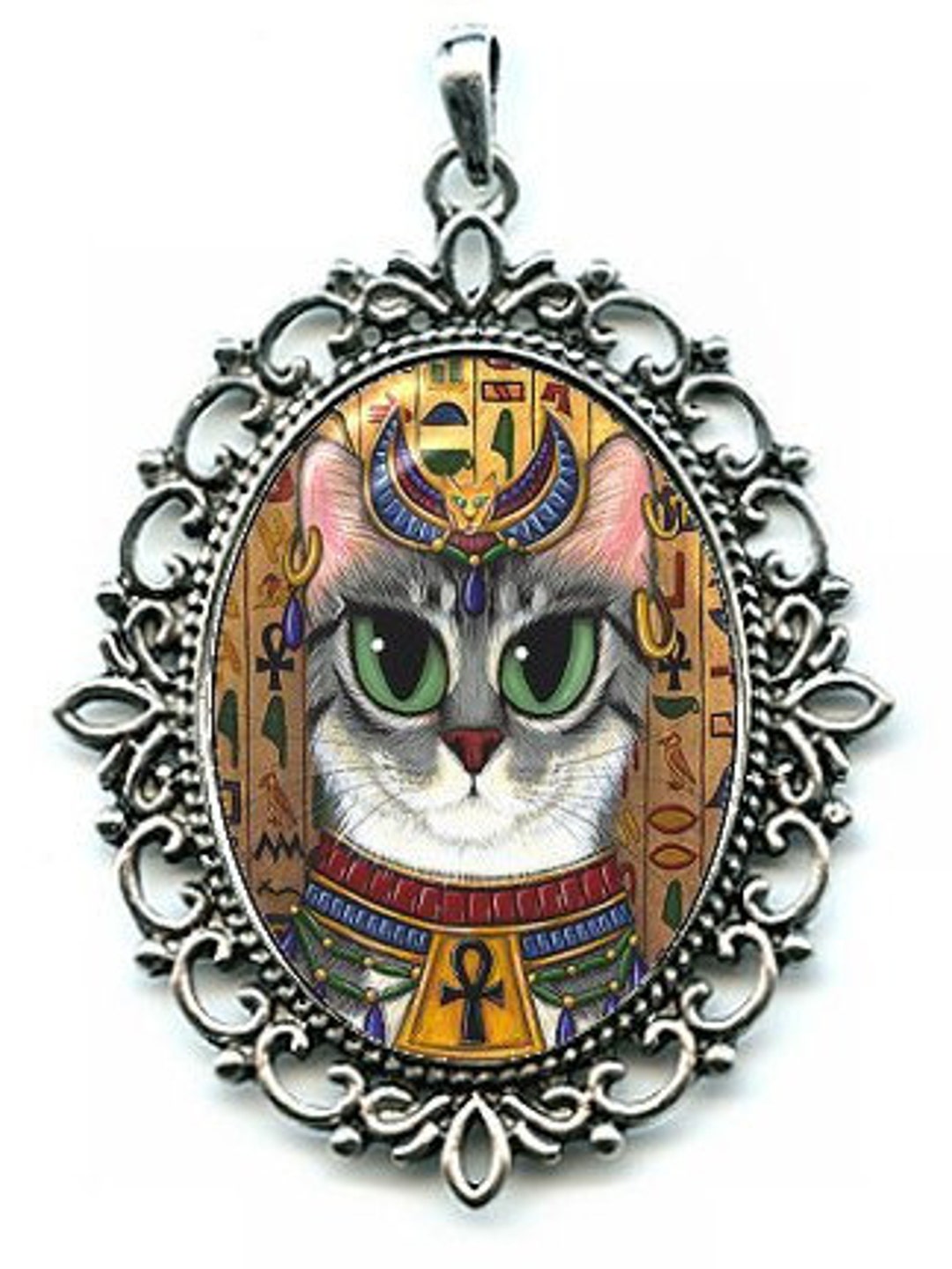 Egyptian Bast Cat Necklace Egypt Bastet Goddess Cat Cameo - Etsy