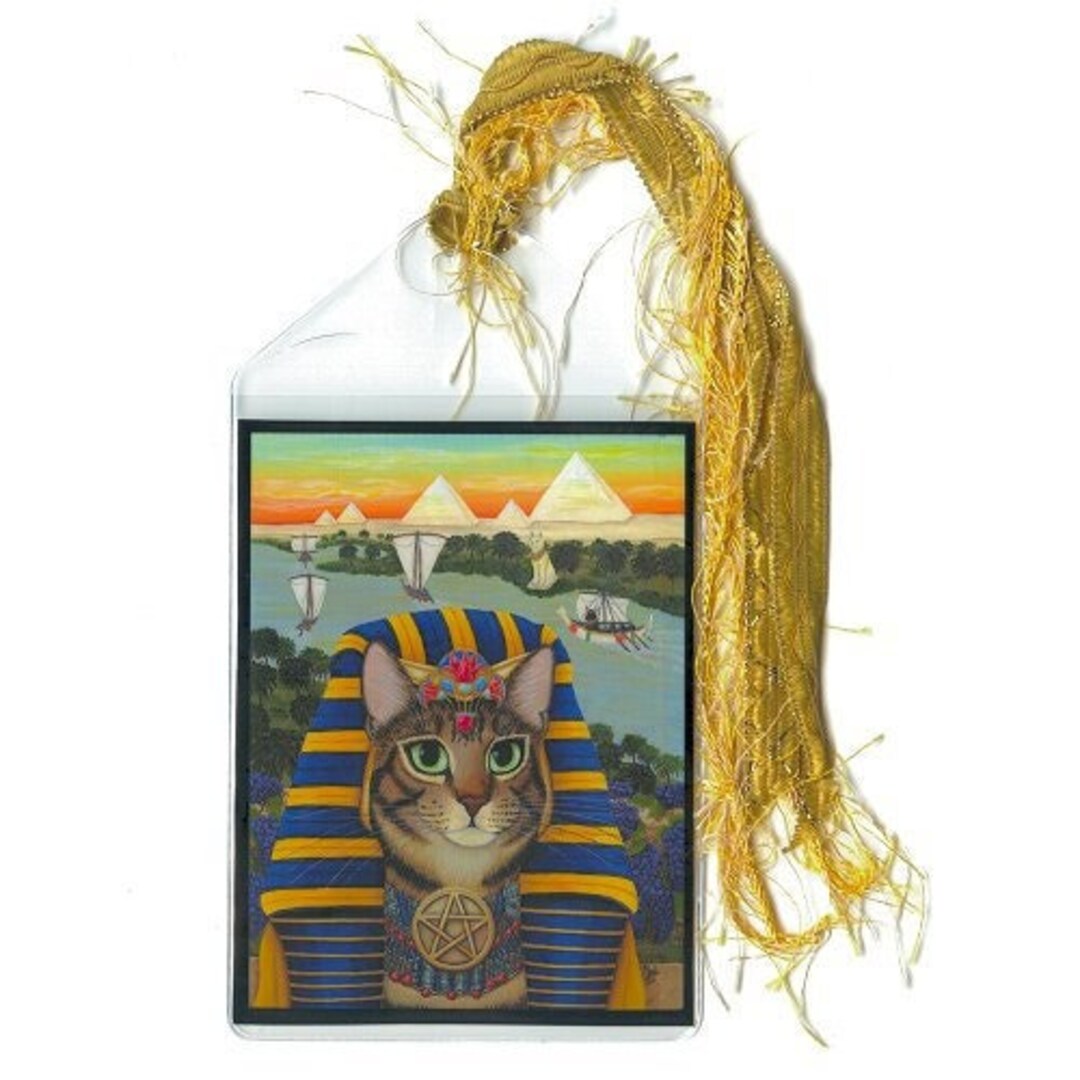 Egyptian Pharaoh Cat Bookmark Bastet Art Egypt Mau Cat Bast Tarot King ...