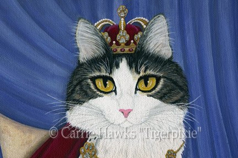 King Cat Painting Prince Anakin the Two Legged Royal Cat Regal - Etsy