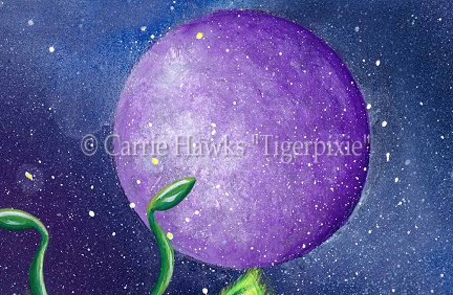 Alien Cats Art Cat Painting Space Cats Green Alien Cat Purple - Etsy