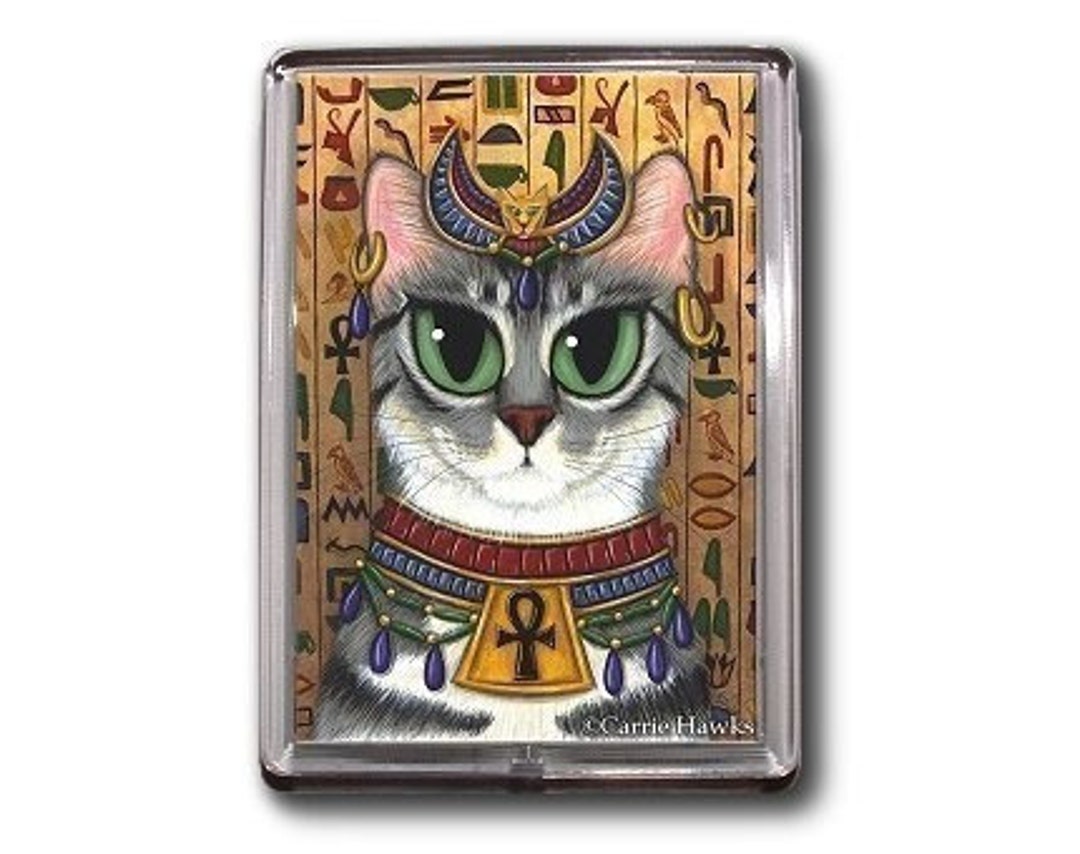 Bast Cat Magnet Egyptian Goddess Bastet Egypt Fantasy Cat Art Framed ...