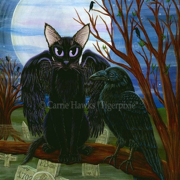 Black Cat Crow - Etsy