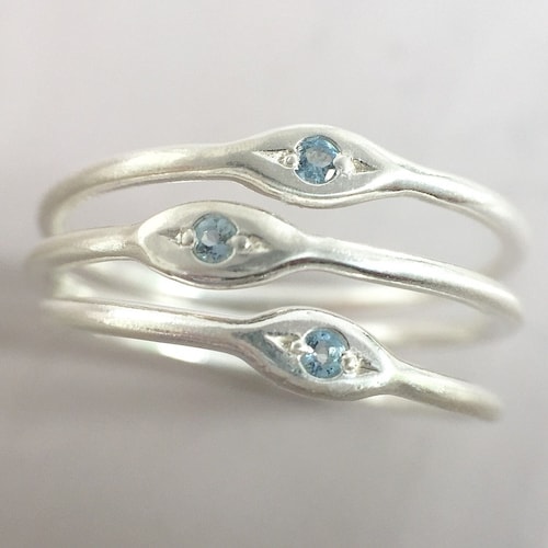 Sterling Silver Stacking Ring Set Rain Set of Three - Etsy