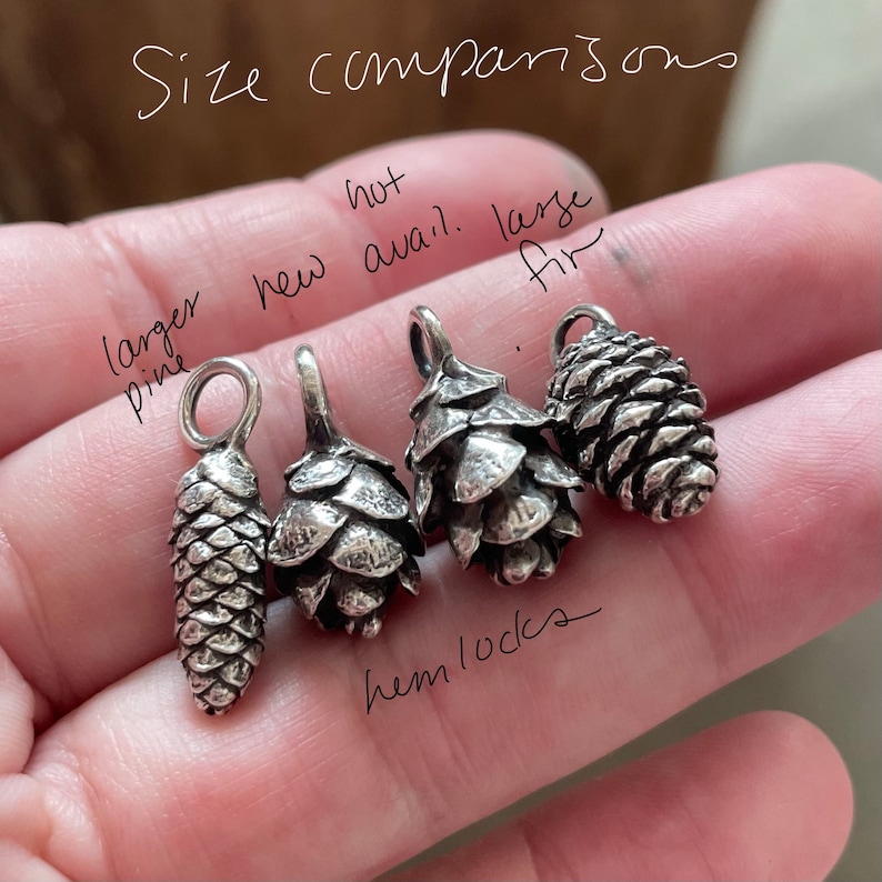 Hemlock Pine Cone Necklace in Sterling Silver - Etsy