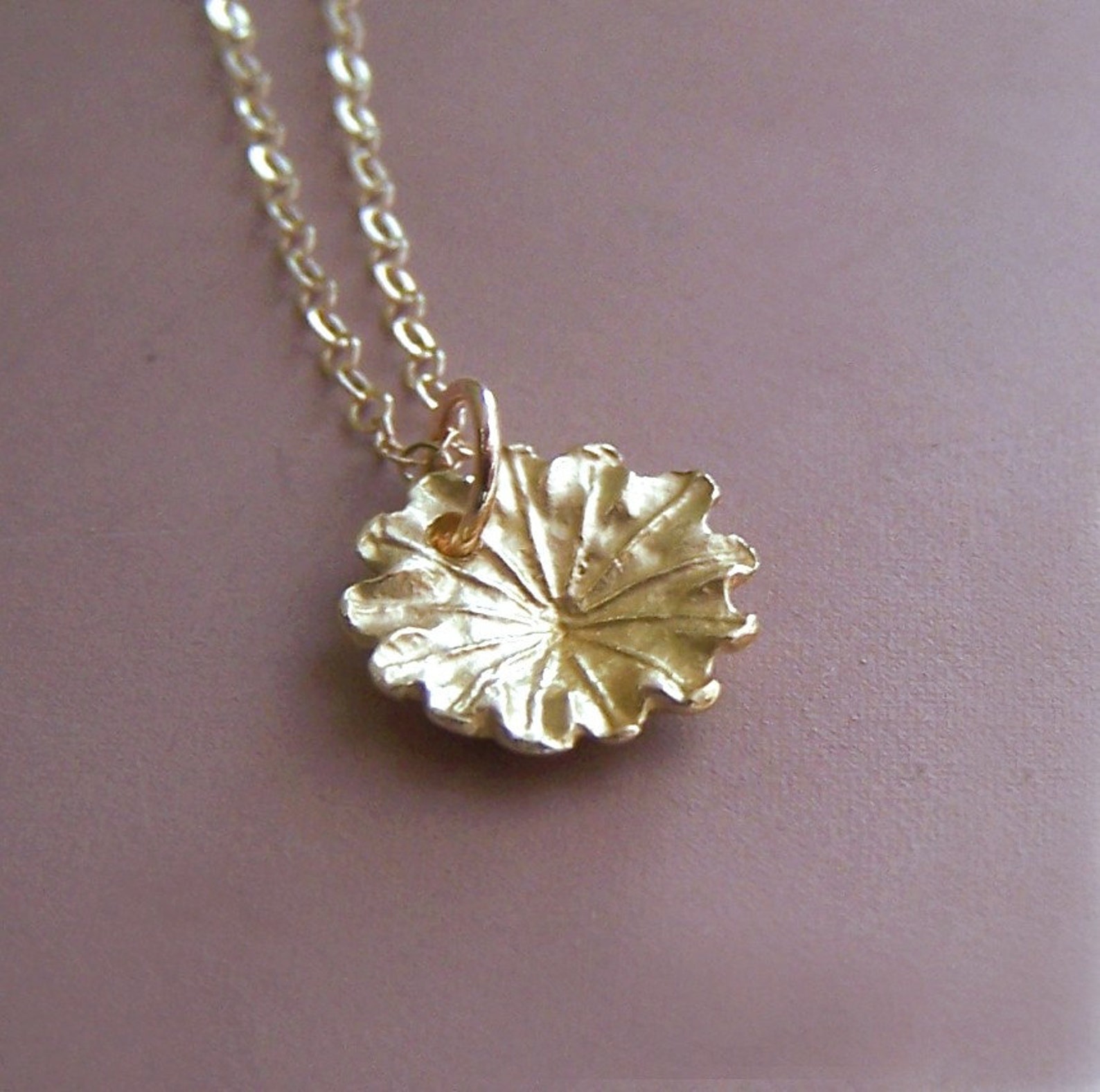 Poppy Flower Necklace in 14k Yellow Gold Tiny Poppy Charm - Etsy