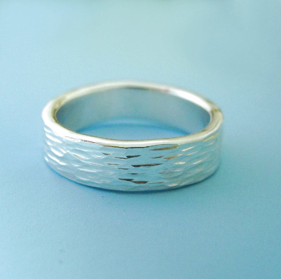 Ripple Wedding Ring in Sterling Silver - Etsy