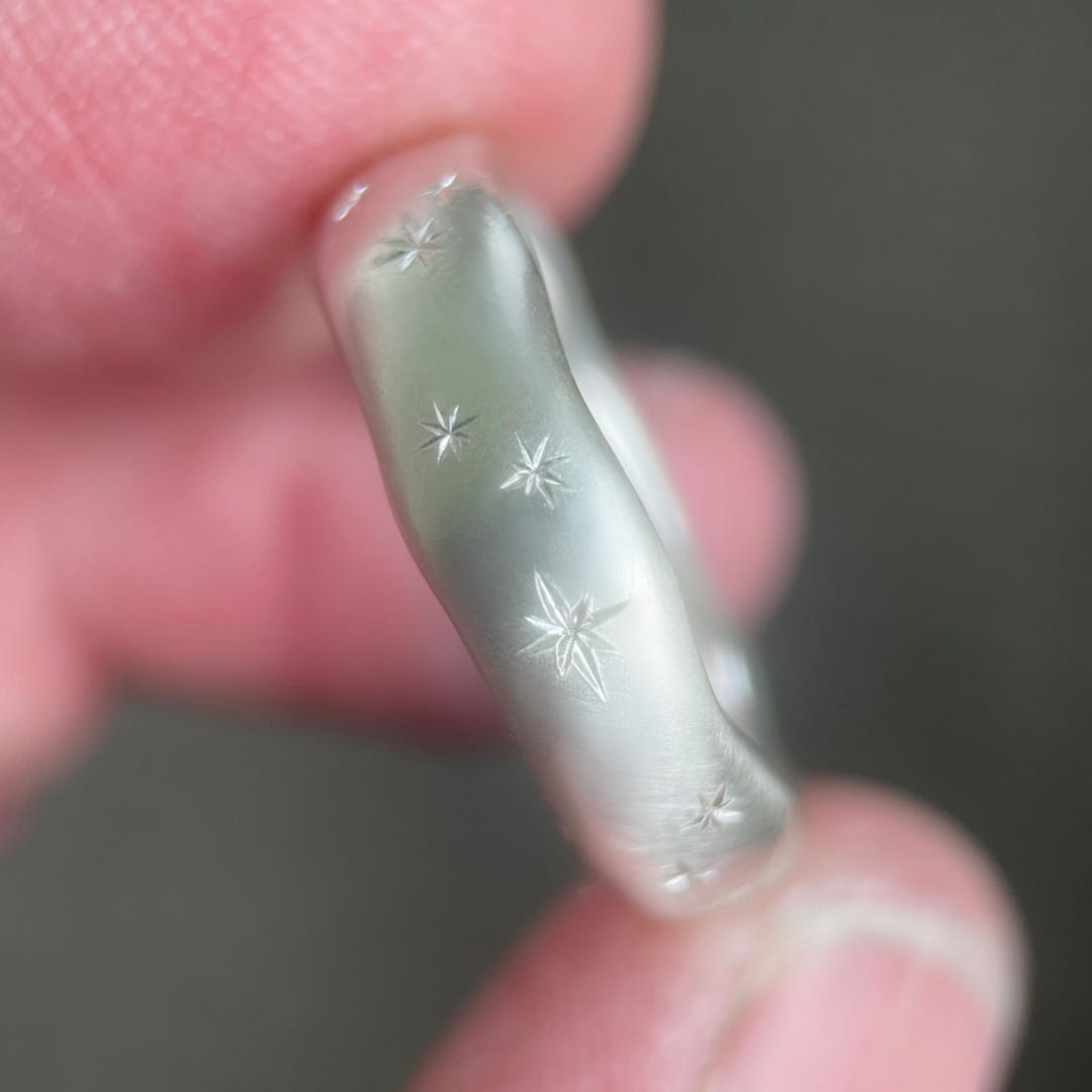 Hand Engraved Star Wedding Ring: Recycled Gold, Platinum, or Silver - Etsy