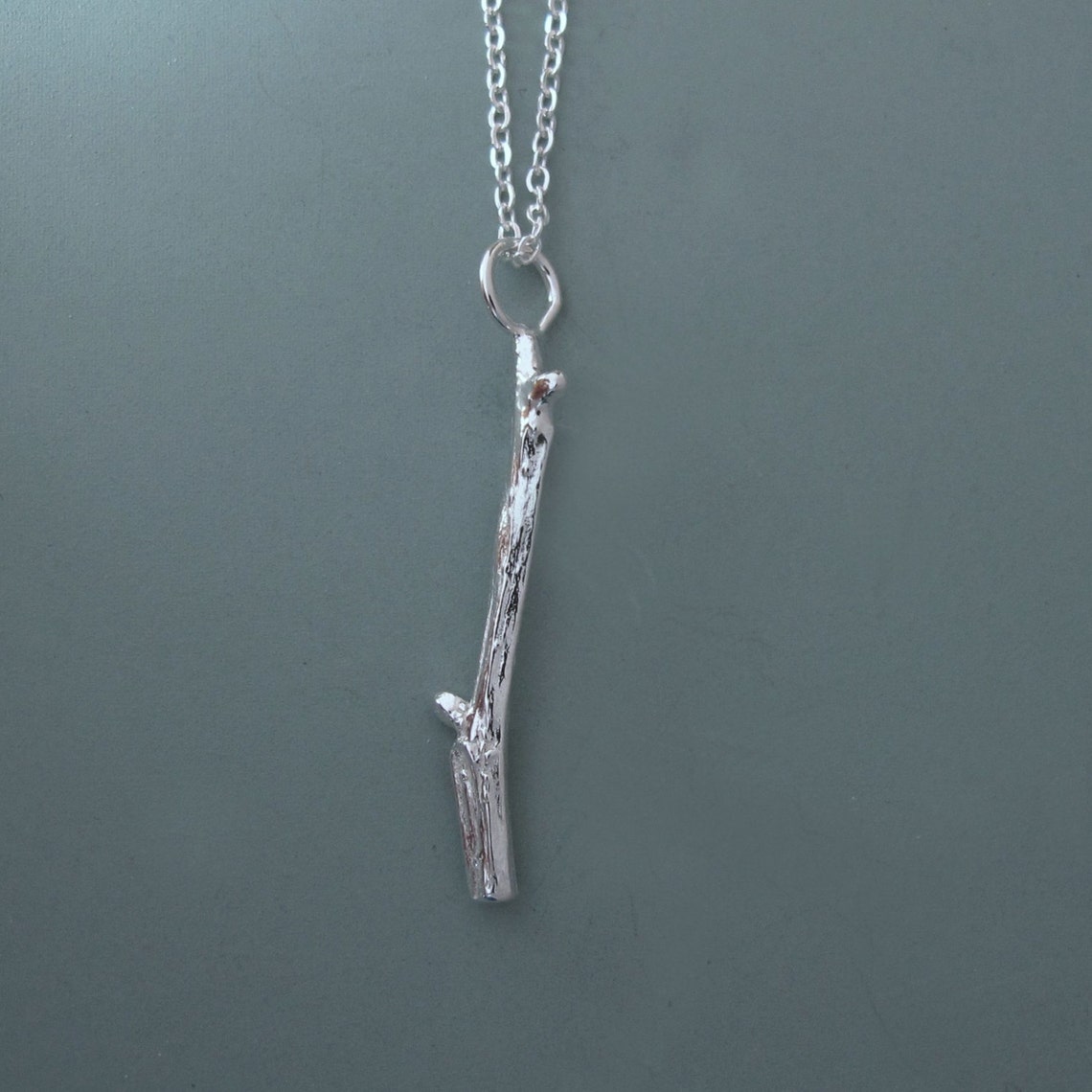 Twig Necklace in Sterling Silver, Live Oak, Outdoors Gift, Gardening ...