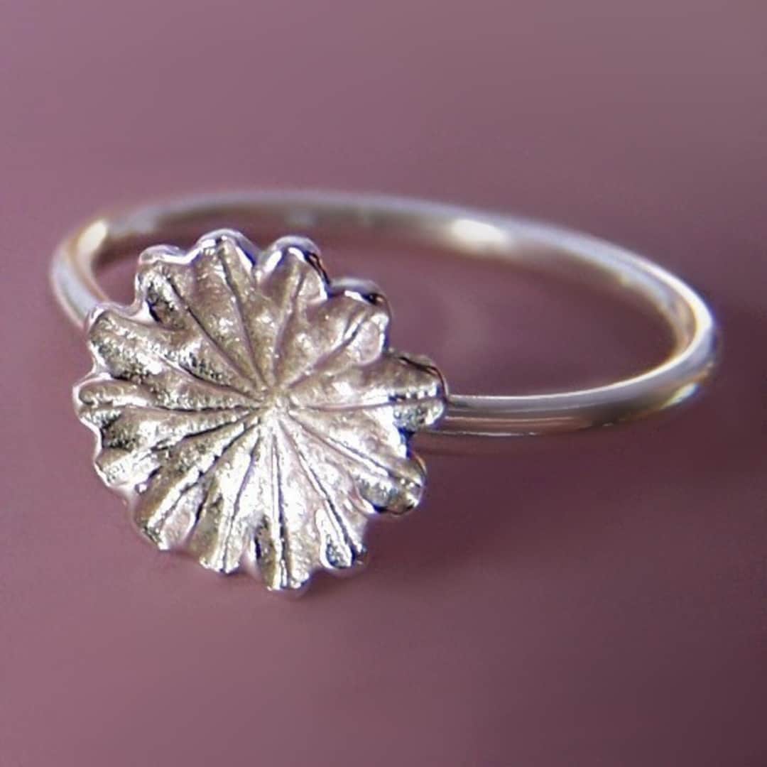 Poppy Flower Ring in Sterling Silver - Etsy