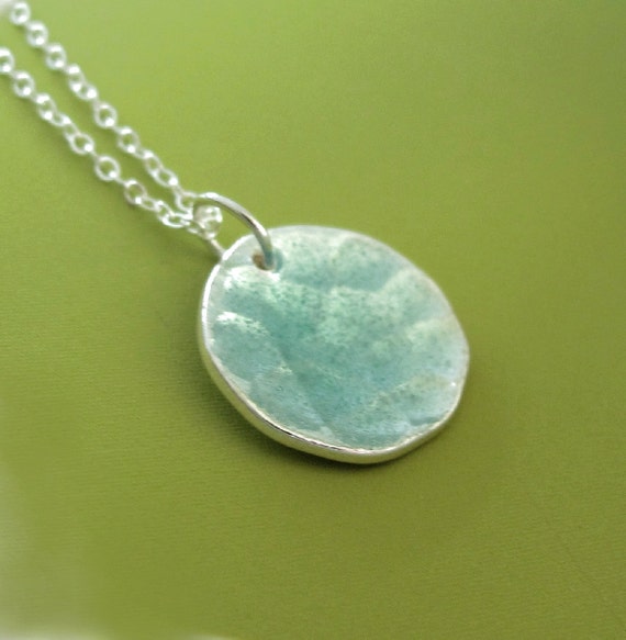 Blue Transparent Enamel and Hand Hammered Sterling Silver - Etsy