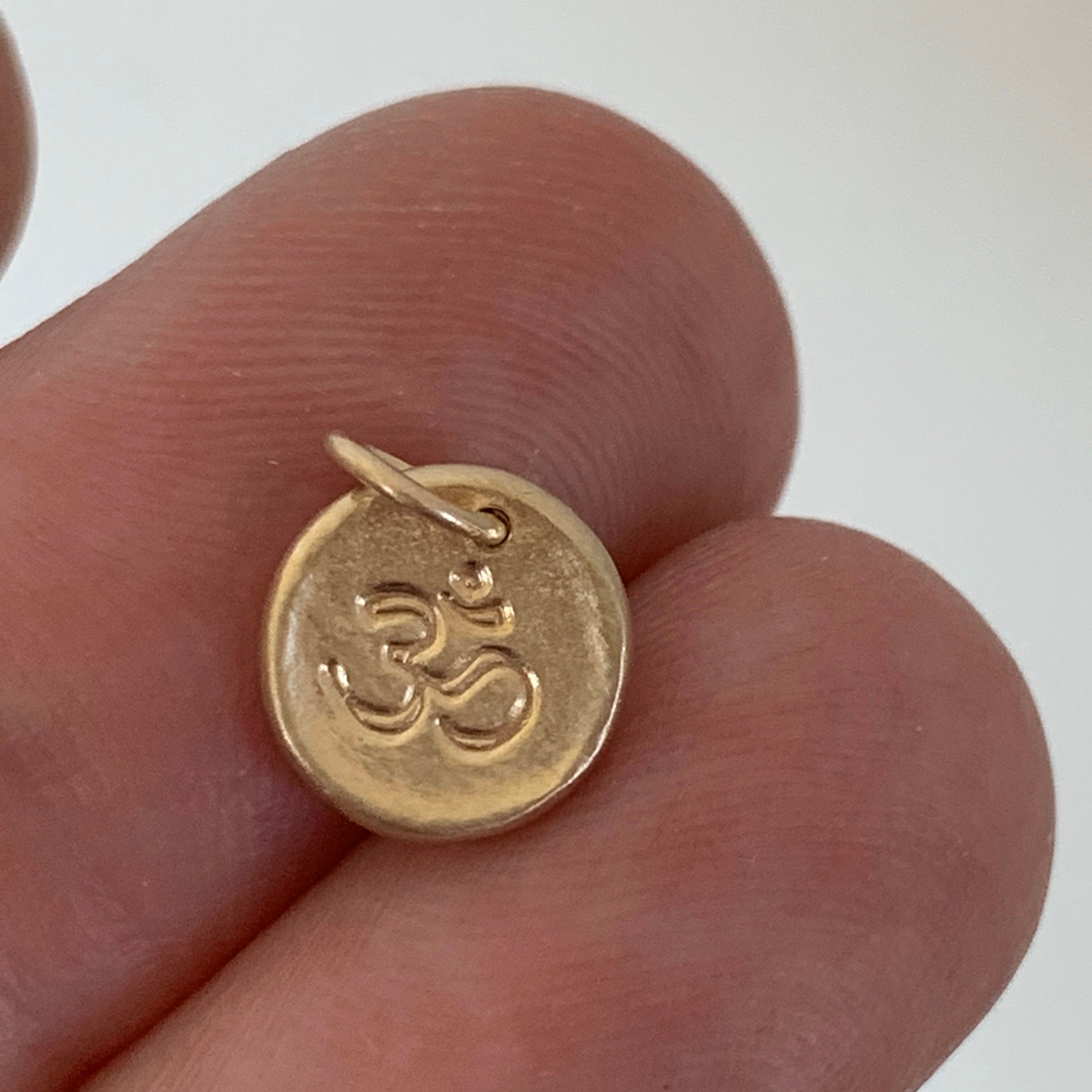 Tiny Ohm Pendant in 14k Yellow Gold | Etsy