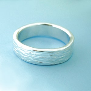 Ripple Wedding Ring in Sterling Silver - Etsy