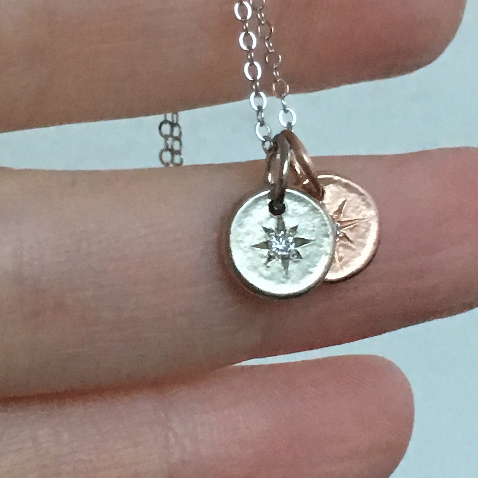 Tiny Star 14k White Gold Necklace With Moissanite or Canadian Diamond ...
