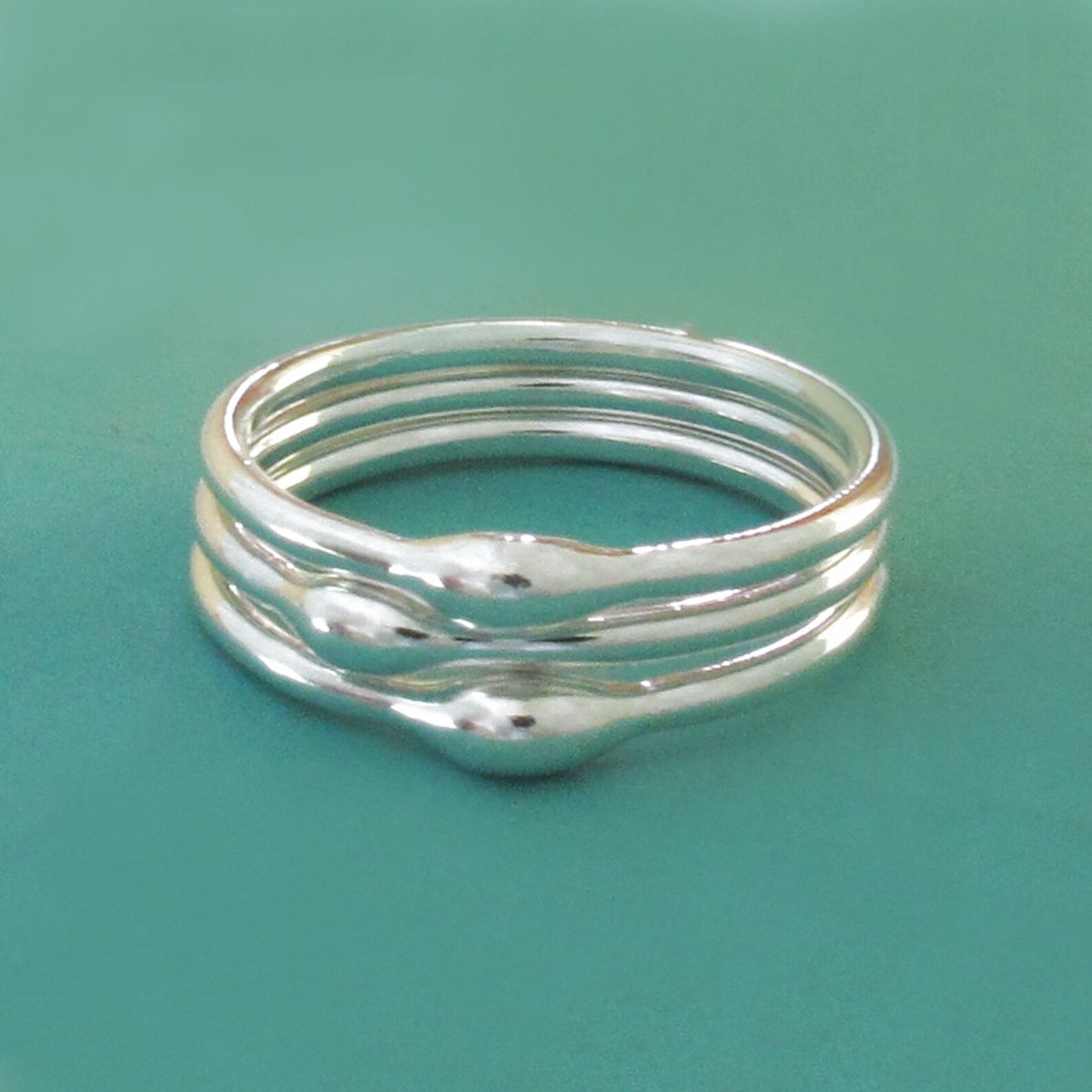 Sterling Silver Stacking Ring Set, Rain, 1.6 Mm, Set of Three - Etsy Canada