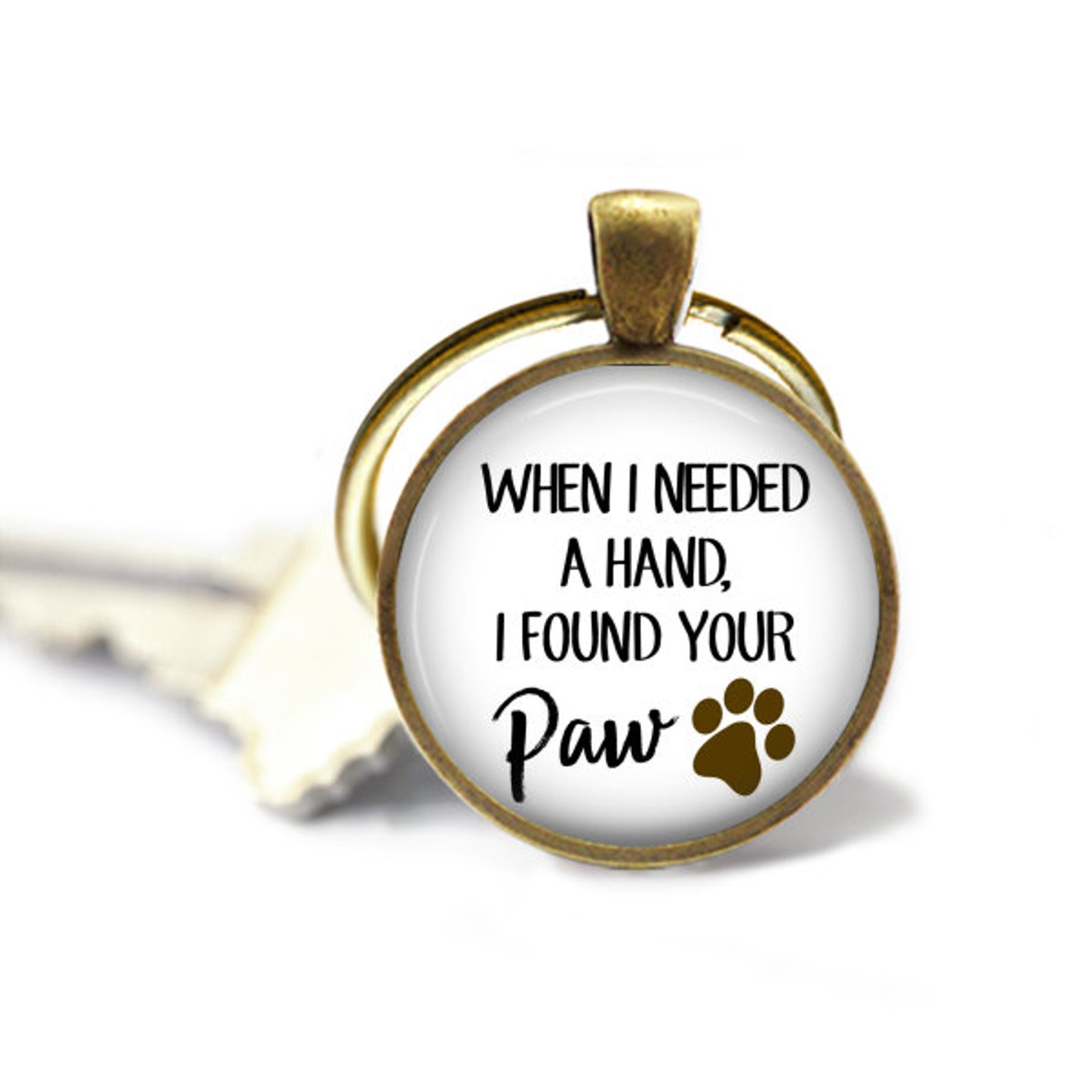 When I Needed a Hand I Found Your Paw Pet Key Chain - Etsy