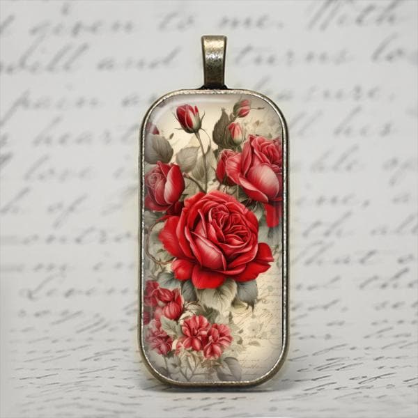 Red Rose Necklace - Etsy