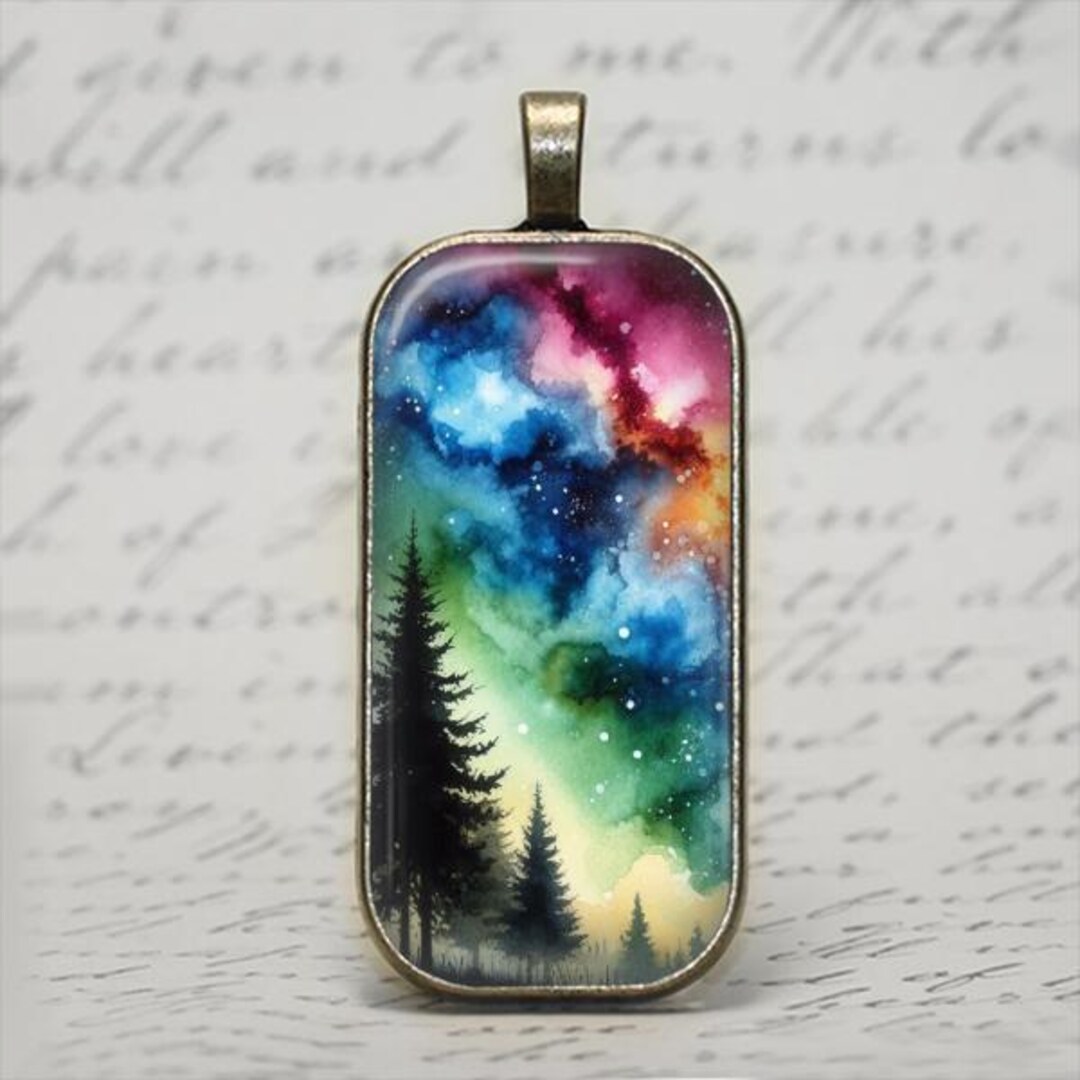 Watercolor Sky Pendant-watercolor Sky Necklace, Rainbow Sky,key Chain ...