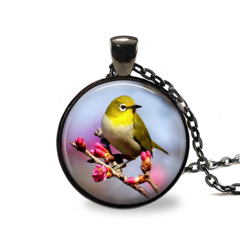 Little Yellow Bird Pendant - Bird Necklace, Bird Key Chain, Pink ...