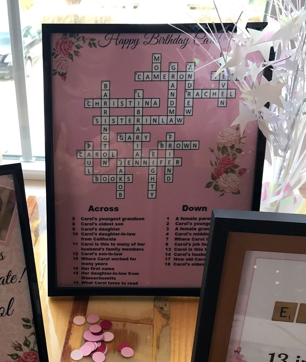 Digital Custom Crossword Puzzle With Clues - Custom Style Finished and ...
