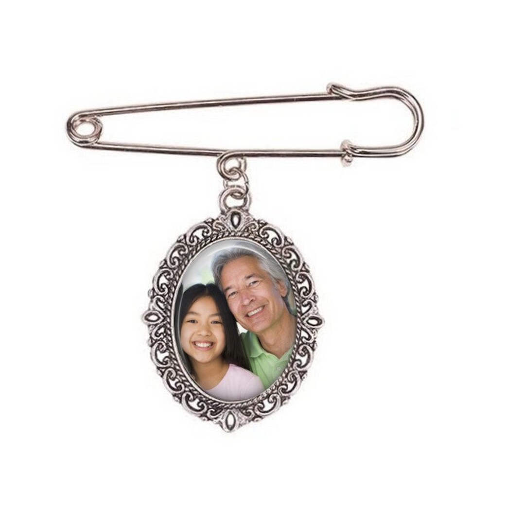 Custom Photo Pin - Wedding Memorial Pin, Boutonniere Pin, Memorial Pin ...