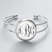 Custom Monogram Cuff Bracelet - Choice of Font and Color - Initials ...