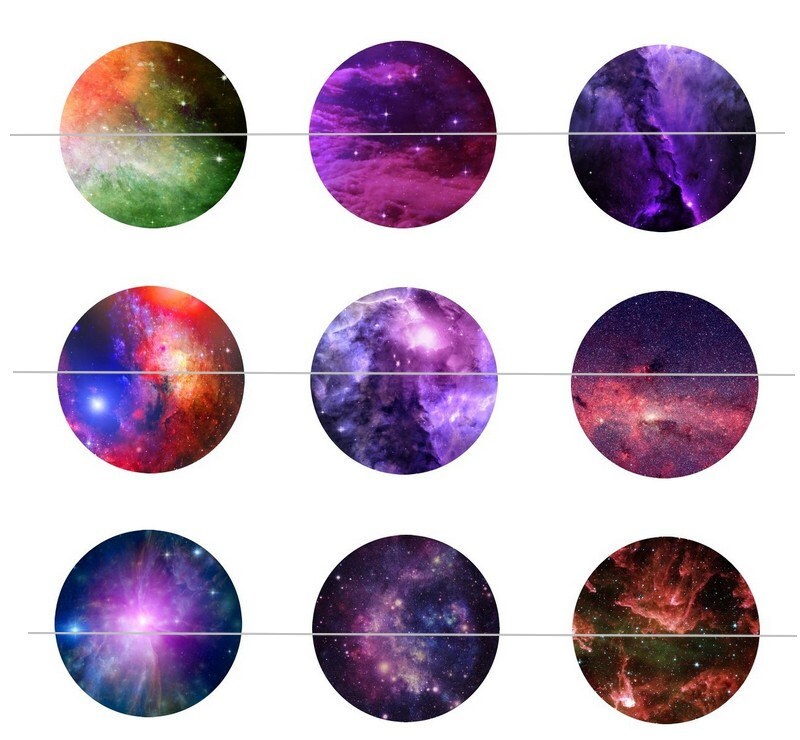 Space Digital Collage Sheet - 1 Inch Circles - Instant Download - Etsy