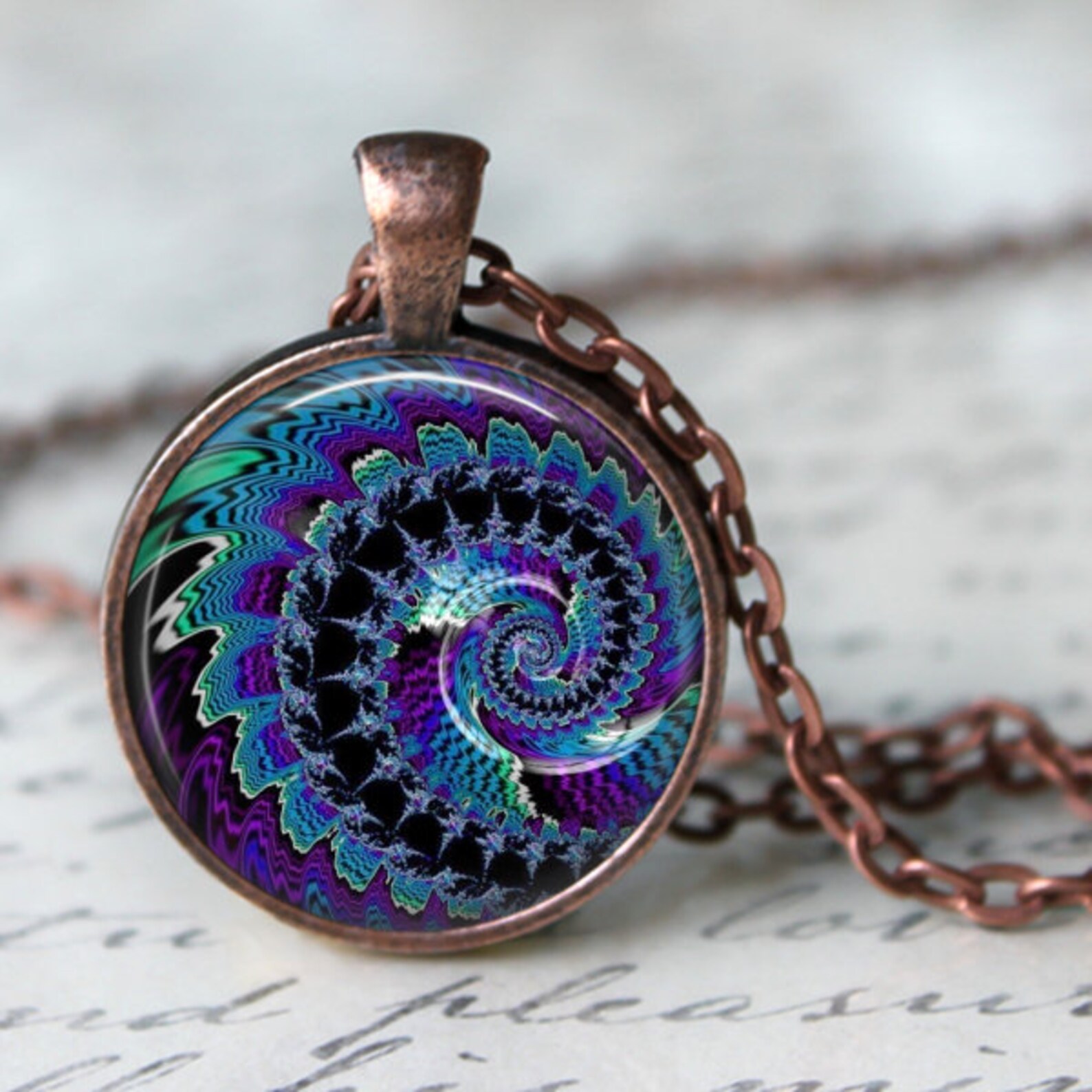 Fractal Pendant Necklace or Key Chain Abstract Necklace - Etsy