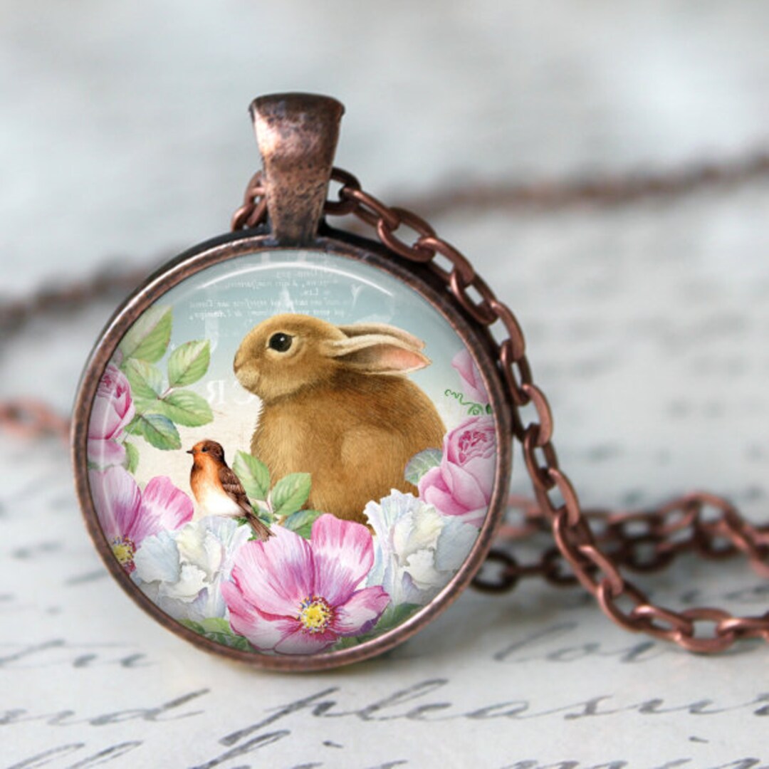 Bunny Necklace, Easter Necklace, Bunny Pendant, Rabbit Necklace, Rabbit ...