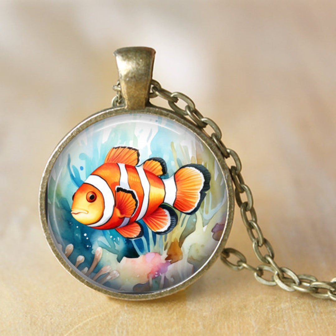 Clown Fish Necklace, Clown Fish Pendant, Clown Fish Key Chain, Fish ...