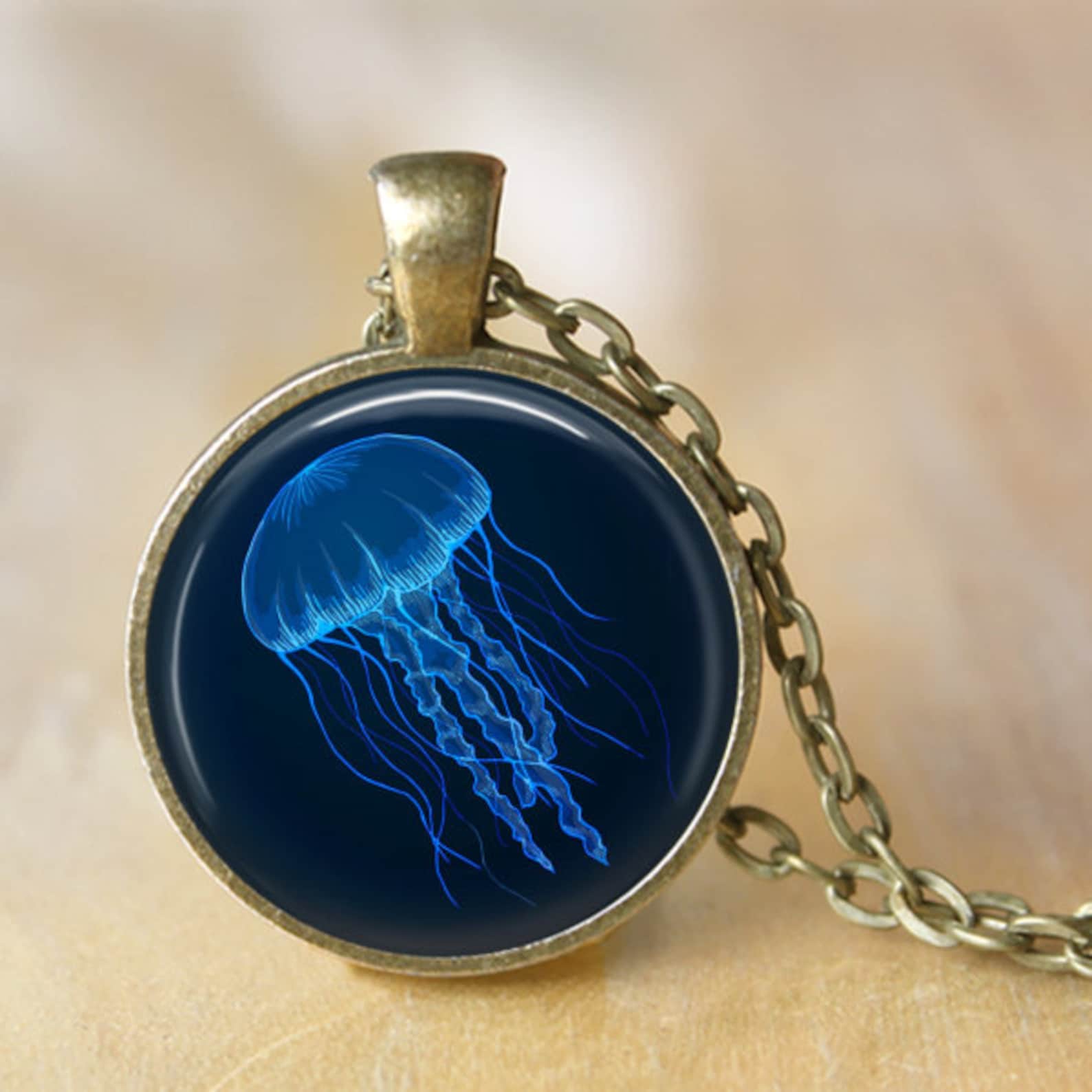 Deep Sea Jelly Jellyfish Pendant Necklace or Key Chain | Etsy