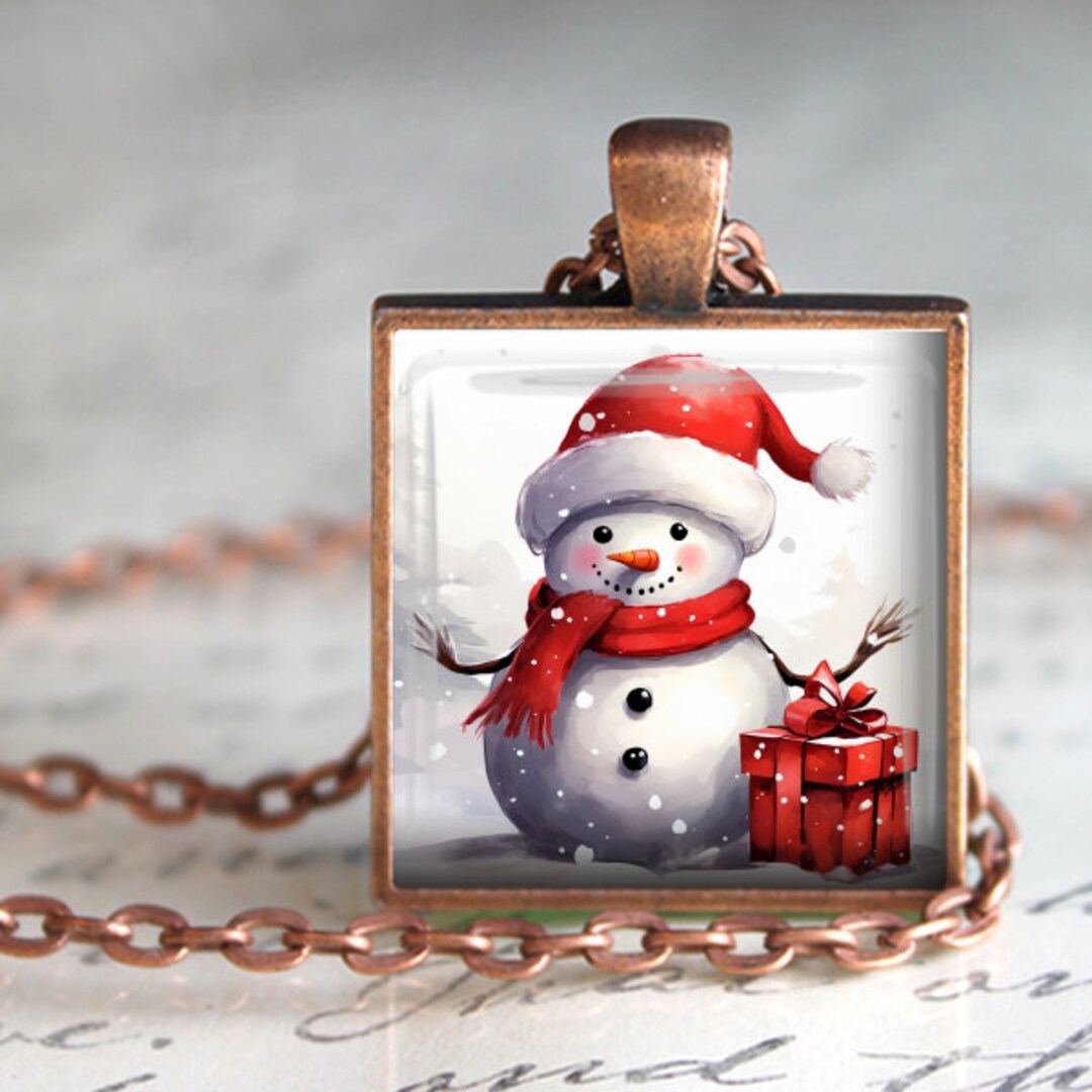 Snowman Necklace, Christmas Necklace,holiday Pendant,snowman Pendant ...