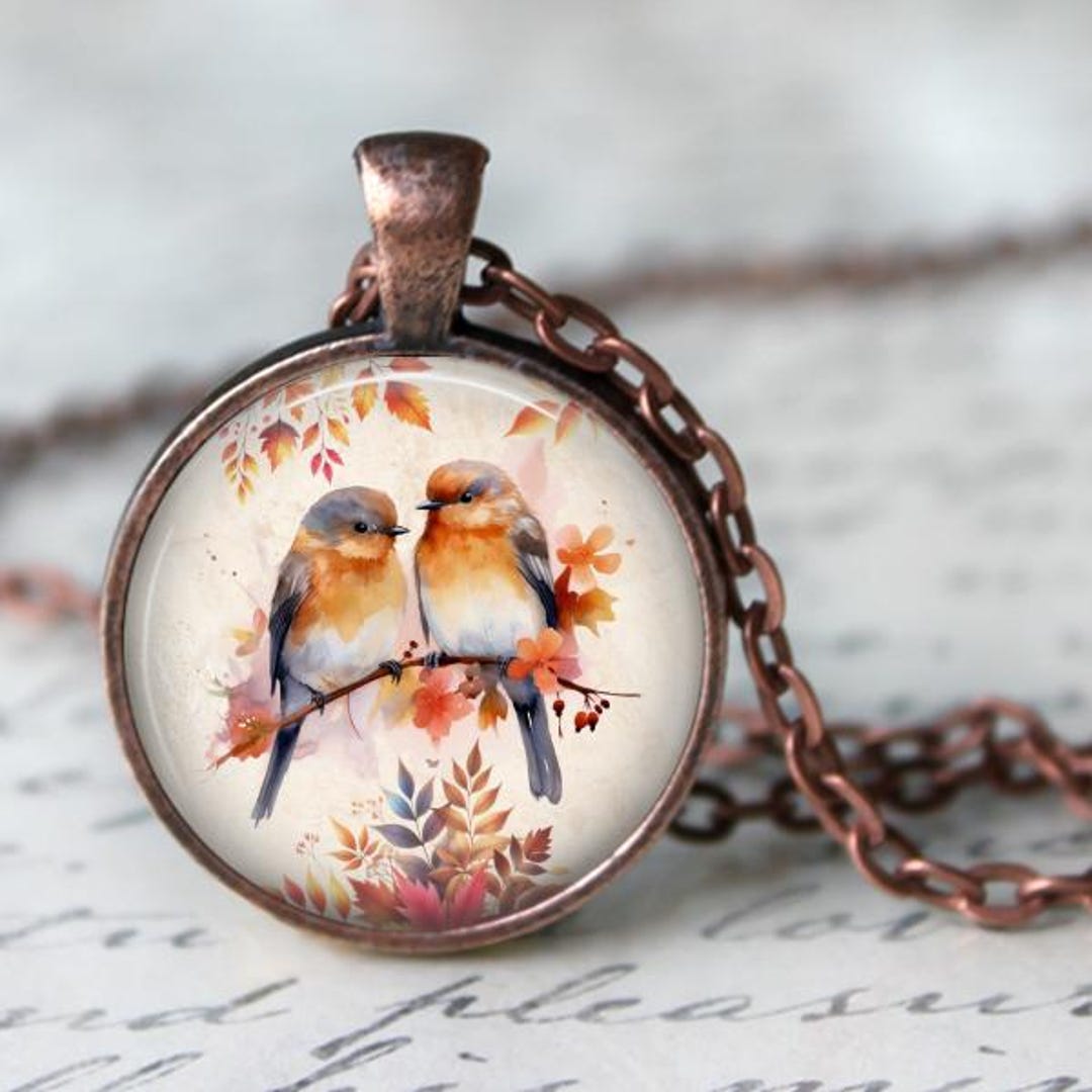 Bird Pendant, Bird Necklace, Bird Key Chain, Autumn Birds, Fall, Love ...