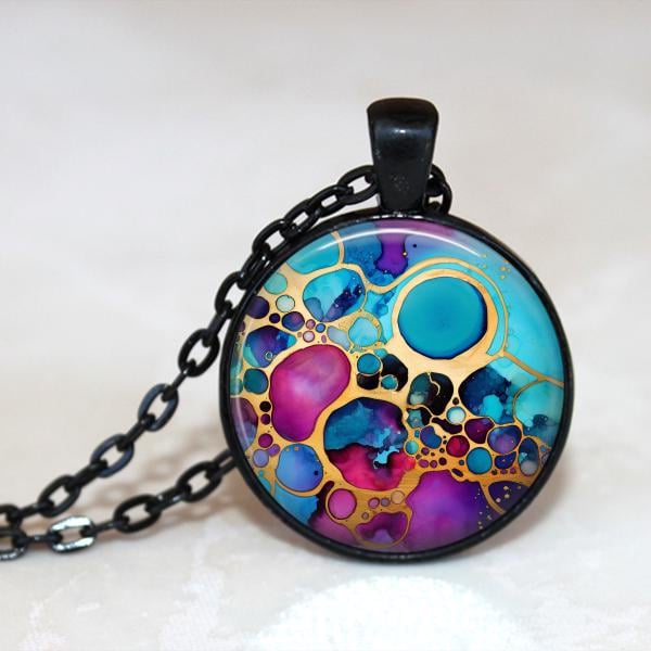 Alcohol Ink Pendant - Etsy