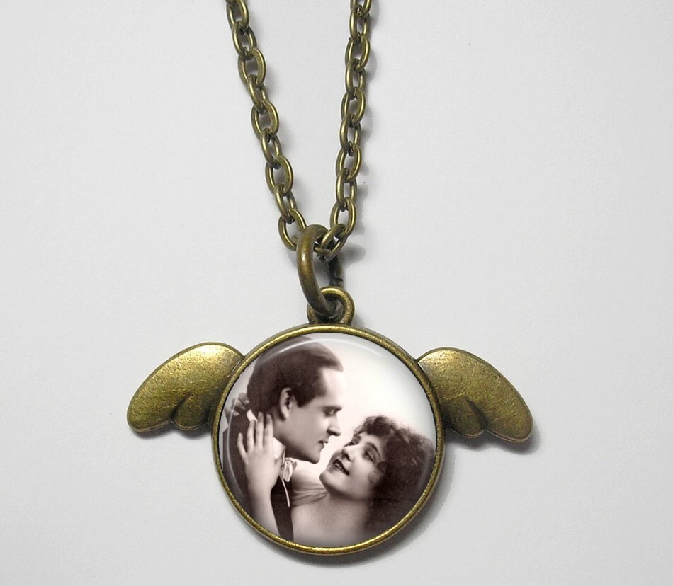 Custom Photo Angel Wings Pendant Necklace Key Chain or Purse | Etsy