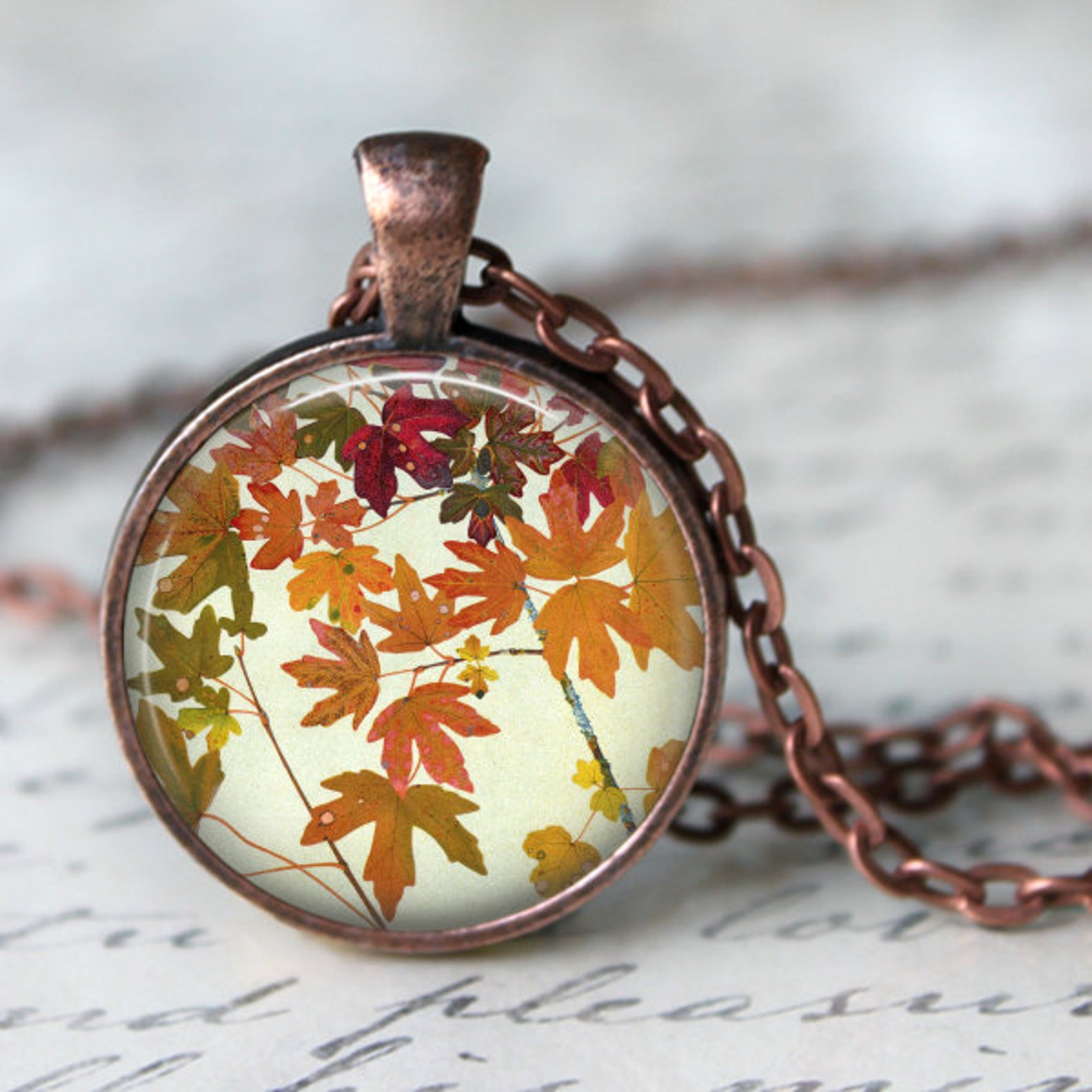 Autumn Leaves, Necklace or Key Chain Fall Necklace, Fall Pendant ...